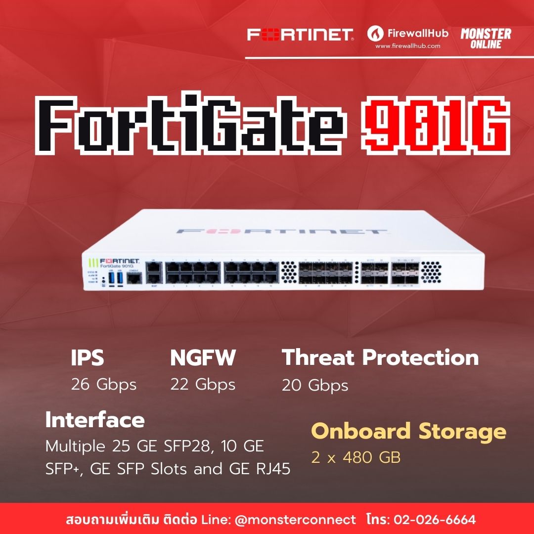 ไฟร์วอลล์รุ่นใหม่ FortiGate 901G (New!!) ล่าสุด พร้อมขายแล้ววันนี้ ...