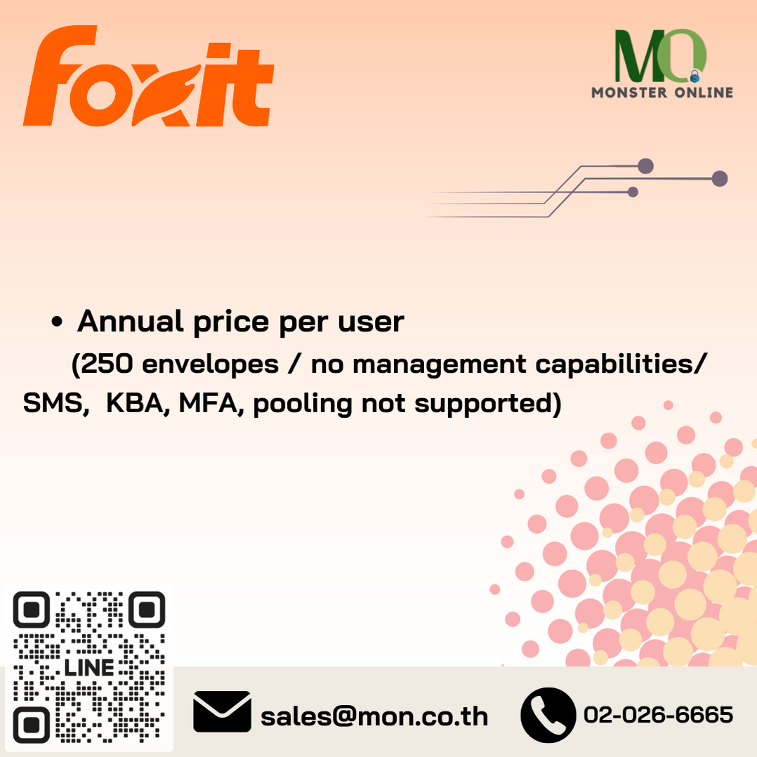 ราคาพิเศษ Foxit eSign Essentials — Monster Online