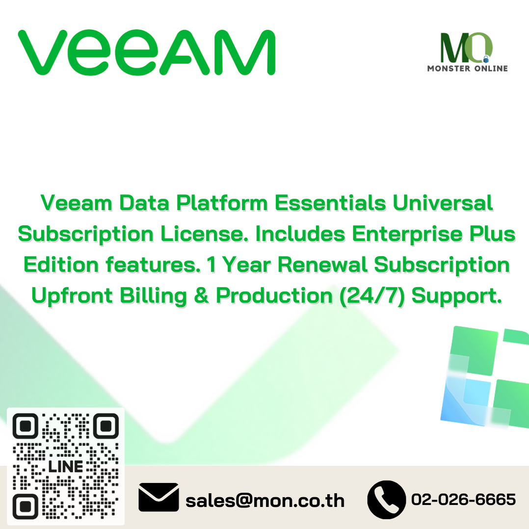 ผู้นำระดับโลกอันดับ 1 Veeam Data Platform Essentials — Monster Online