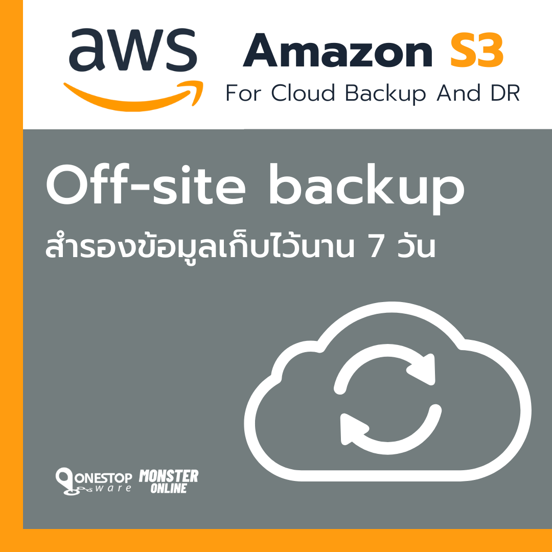 AWS S3 For Cloud Backup And DR ราคา 800 บาท/เดือน — Monster Online