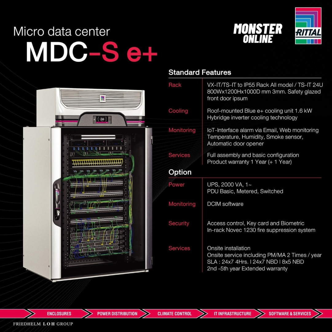 ตัวแทนจำหน่าย Rittal Micro Data Center MDC-S e+ | Monster Online
